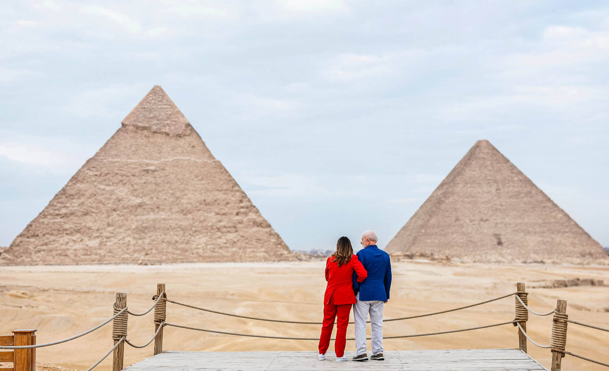 Lula visita pirâmides do Egito com Janja em dia de folga